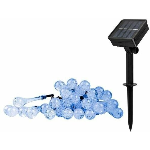 Светильник садовый ФАZA капельки на солнечной батарее, 30 голубых светодиодов, 6.35м SLR-G08-30B