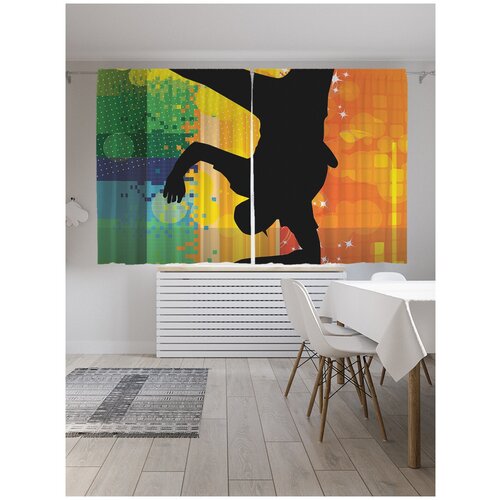 Классические шторы JoyArty "Танцы диско клуба", серия Oxford DeLux, 2 полотна 145x180 см