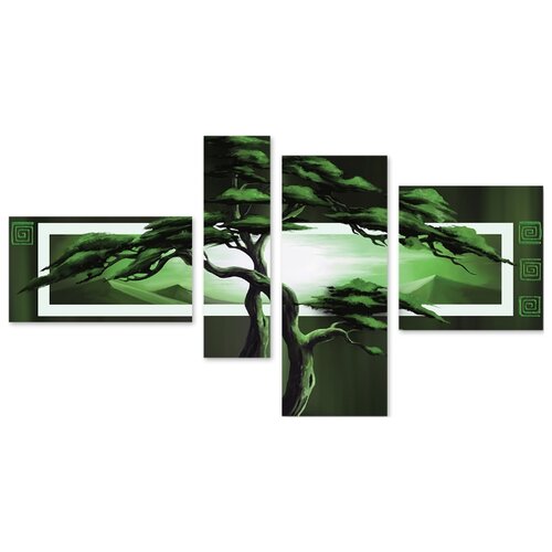 Модульная картина на холсте "Зелёный дуб" 90x51 см