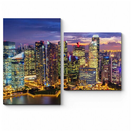 Модульная картина Чудесный закат в сердце Сингапура 140x105