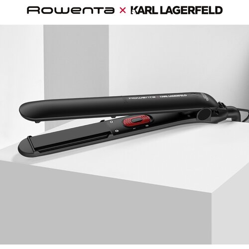 Выпрямитель для волос 2в1 Rowenta x Karl Lagerfeld Easyliss SF161LF0 с керамико-турмалиновым покрытием, черный/красный