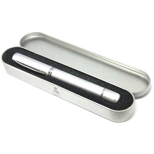 Подарочная флешка Ручка серебро 16GB в металлическом боксе