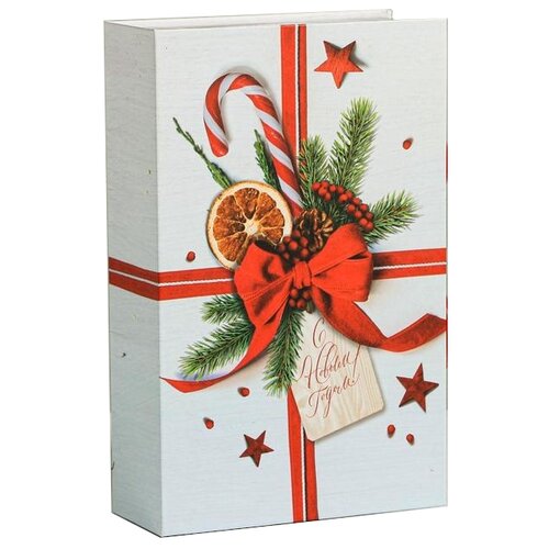Коробка подарочная Дарите счастье Счастья!, 20х5х12.5 см, белый/красный
