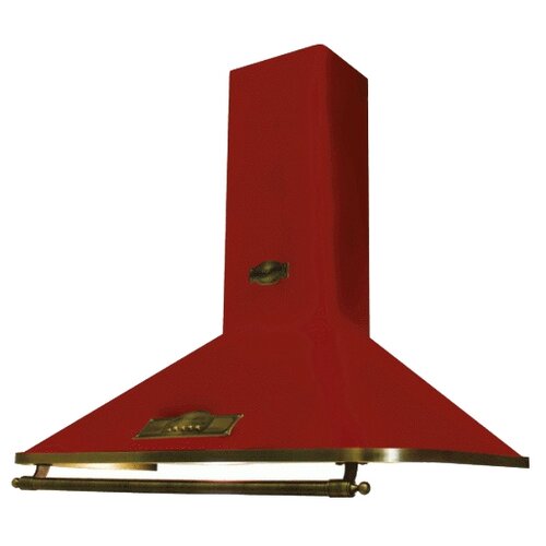 Купольная вытяжка Kaiser A 6315 RotEm, цвет корпуса красный, цвет окантовки/панели латунь