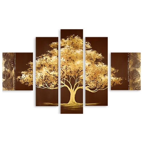 Модульная картина на холсте "Золотое дерево" 90x59 см