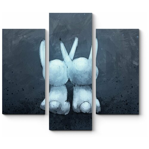 Модульная картина Любовь кроликов 100x90