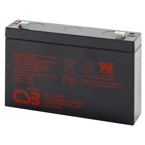 Аккумуляторная батарея CSB HRL 634W 6В 8.5 А·ч