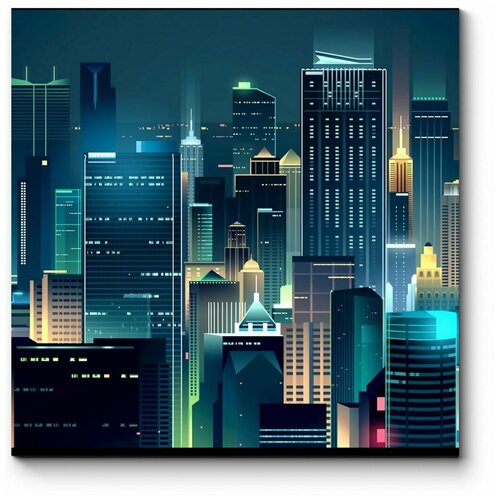 Модульная картина Ночной город 30x30