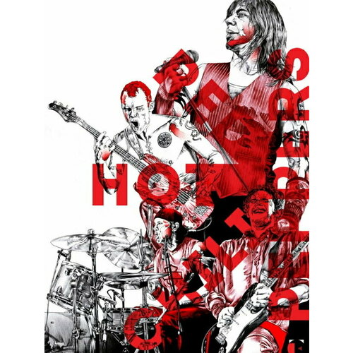 Плакат, постер на холсте Red Hot Chili Peppers/музыкальные/поп исполнитель/артист/поп-звезда/группа. Размер 60 на 84 см