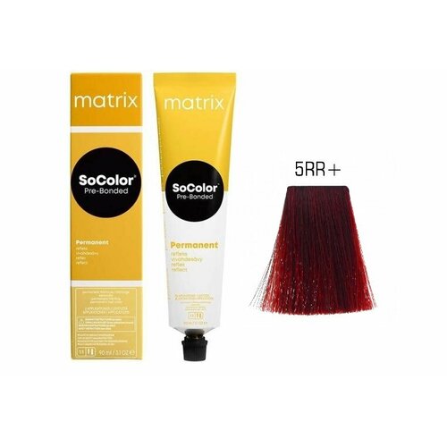 MATRIX, SOCOLOR Pre-Bonded, Крем-краска для волос №5RR+, светлый шатен глубокий красный+, 90 мл