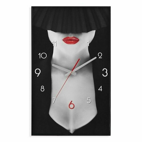 Часы-картина настенные, серия: Интерьер, Девушка, плавный ход, 57 х 35 см, 1 АА