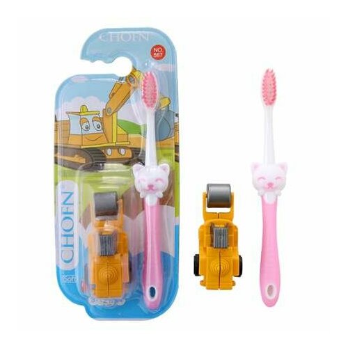Зубная щетка детская с игрушкой 'Каток' YS5003
