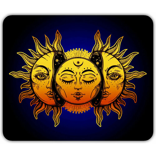 Коврик для мыши "Символ Солнца и Луны " (24 x 20 см x 3 мм)