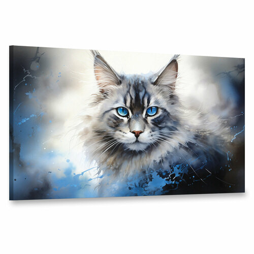 Интерьерная картина 100х60 "Тайна кошачьего взгляда"
