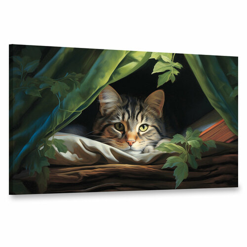 Интерьерная картина 100х60 "Кот и его любимое место"