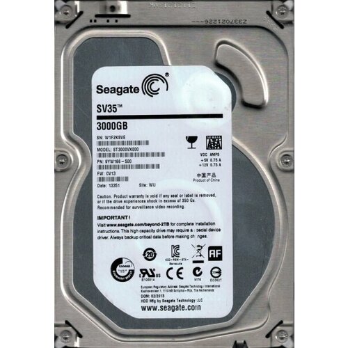 Жесткий диск Seagate 9YW166 3Tb SATAIII 3,5" HDD