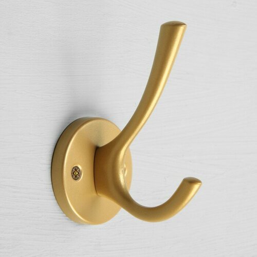 Крючок мебельный CAPPIO SIMPLE, двухрожковый, цвет матовое золото