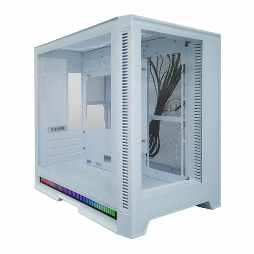 Корпус mATX 1STPLAYER STEAM PUNK SP6-G White (USB3.0, Audio, WN, ARGB, белый[SP6-G-WH])