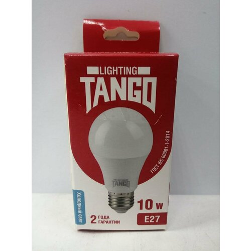 Лампа светодиодная 10W-E27-А60 6500K 220V W LED A60 TANGO Танго