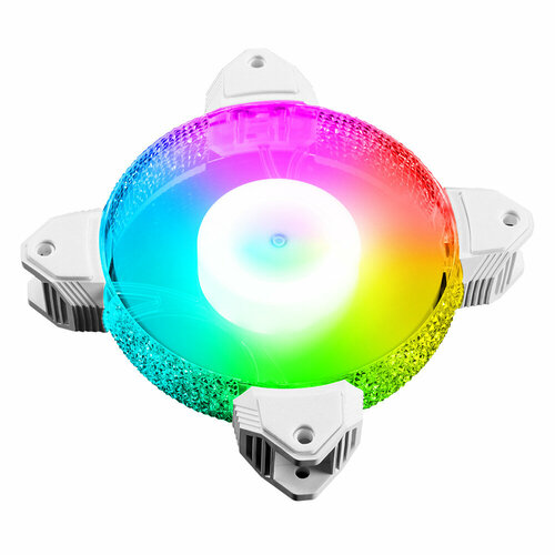 Вентилятор разноцветный для корпуса компьютера, кулер для пк, вентилятор для ПК с подсветкой ARGB светодиодная с алмазной огранкой белый