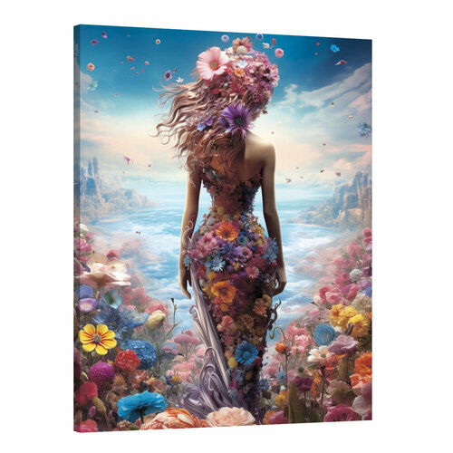 Интерьерная картина 50х70 "Цветочная дева"