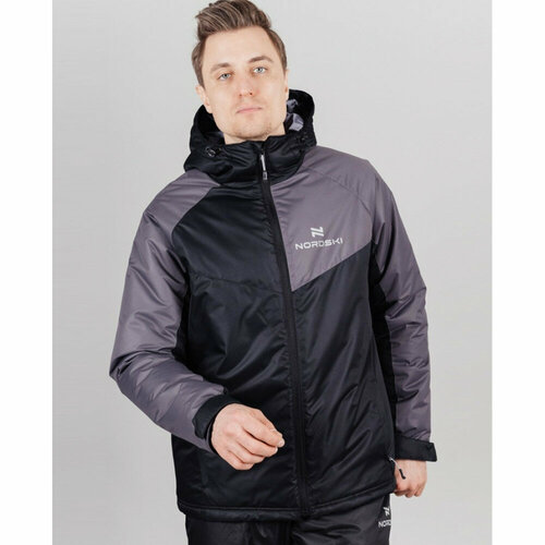 Куртка спортивная Nordski, размер M, черный, серый
