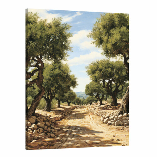 Интерьерная картина 50х70 "Греция: земля оливковых рощ"