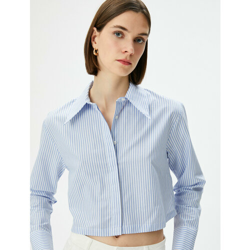 Рубашка KOTON, размер 34, синий