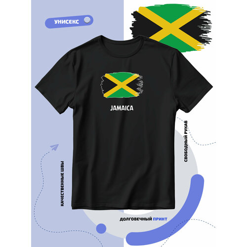 Футболка SMAIL-P с флагом Ямайки-Jamaica, размер 5XL, черный