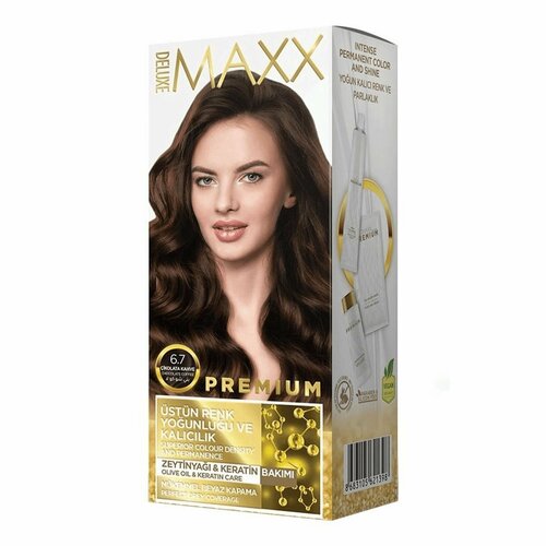 MAXX DELUXE Краска для волос Premium, тон 6.7 Шоколадный кофе, 110 г