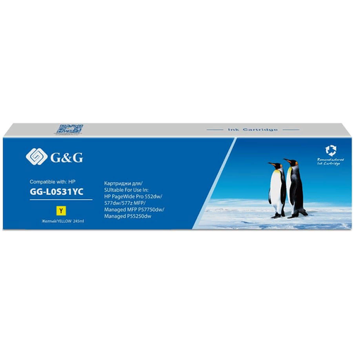 Картридж G&G струйный 976YC желтый (245мл) для HP PW Pro 577/552/ Enterprise 556/586