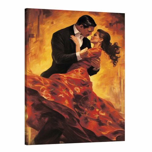 Интерьерная картина 50х70 "Влюбленные души на полотне"