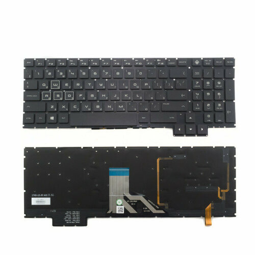 Клавиатура для ноутбука HP Omen 15-CE, Русская, черная с RGB - подсветкой