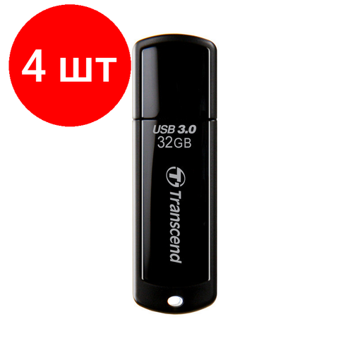 Комплект 4 штук, Флеш-память Transcend JetFlash 700, 32Gb, USB 3.1 G1, чер, TS32GJF700