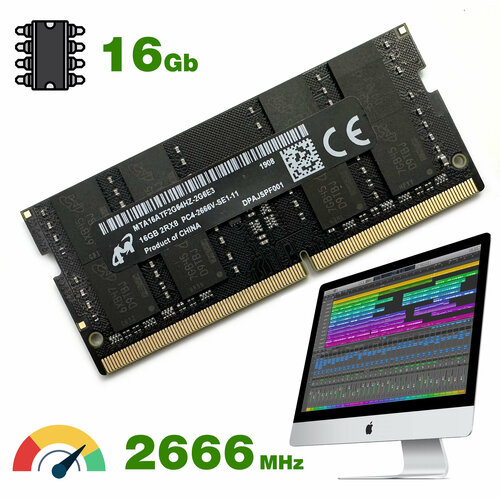Оперативная память DDR4 16Gb 2666 Mhz Micron MTA16ATF2G64HZ-2G6E3 PC4-2666V So-Dimm для iMac