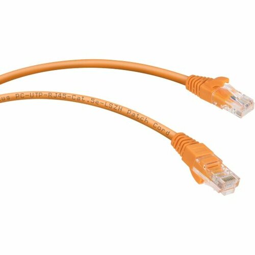 Патч-корд Cabeus U/UTP PC-UTP-RJ45-Cat.5e-1m-OR-LSZH категория 5е, 2xRJ45/8p8c, неэкранированный, оранжевый, LSZH, 1м