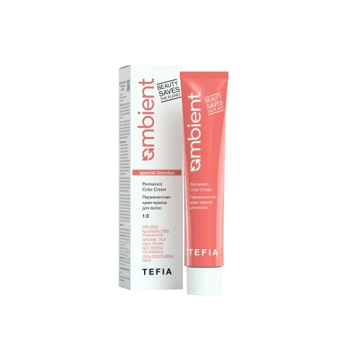 Tefia Ambient Permanent Color Cream Крем-краска для волос перманентная тон 1006 Специальный блондин махагоновый 60мл / модное окрашивание