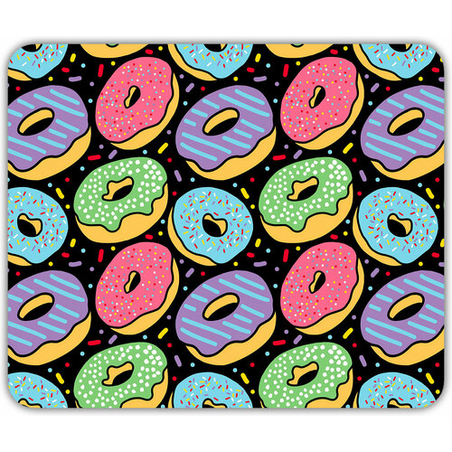Коврик для мыши "Разноцветные пончики" (24 x 20 см x 3 мм)