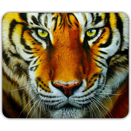 Коврик для мыши "Властный взгляд тигра" (24 x 20 см x 3 мм)