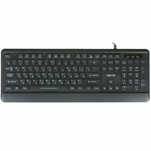 Клавиатура проводная DEXP K-10002 ZK-G104 , мембранная, клавиш - 104, USB, черная