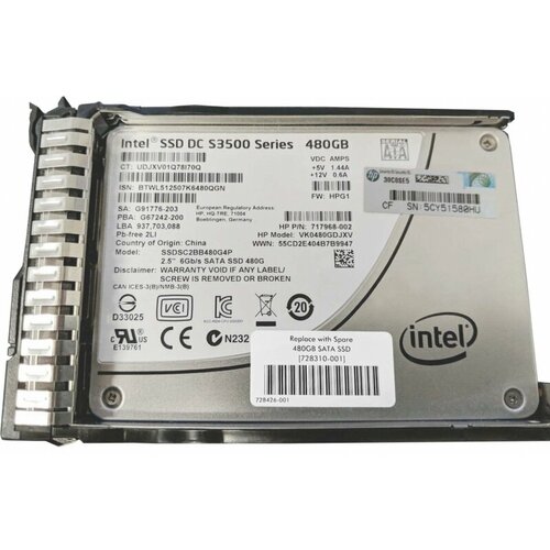 Жесткий диск HP 728310-001 480Gb SATAIII 2,5" SSD