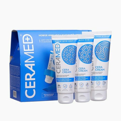 Ceramed Подарочный набор Ceramed: кремы 1 шт, 100 мл, 2 шт по 75 мл