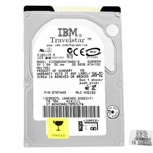 Жесткий диск IBM 251357-001 20Gb 4200 IDE 2,5" HDD