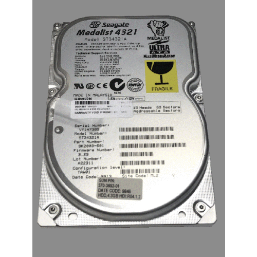 Жесткий диск Seagate ST34312A 4,3Gb 5400 IDE 3.5" HDD