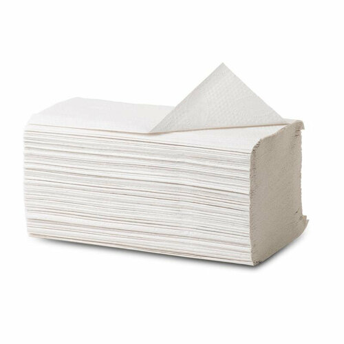 Бумажное полотенце Lasla Professional Econom V -сложения 1 слой, белое, 200 листов 23*23см/ сменные бумажные салфетки для диспенсера Ласла