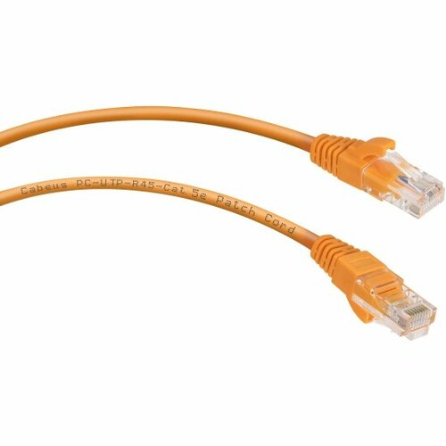 Патч-корд Cabeus U/UTP PC-UTP-RJ45-Cat.5e-0.3m-OR категория 5е, 2xRJ45/8p8c, неэкранированный, оранжевый, PVC, 0.3м