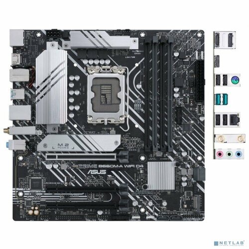 Материнская плата ASUS PRIME B660M-A WIFI D4, LGA1700, B660, 4*DDR4, DP+ 2* HDMI, SATA3 + RAID, Audio, Gb LAN, USB 3.2*6, USB 2.0*6, COM*1 header, LPT*1 header (w/o cable), mATX