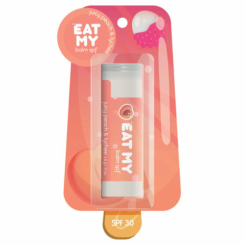 Eat My Бальзам для губ "Сочный персик-личи", SPF30