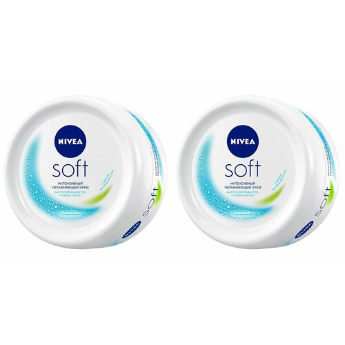 Кремя для лица, Nivea, Soft, увлажняющий интенсивный универсальный, 100 мл, 2 шт