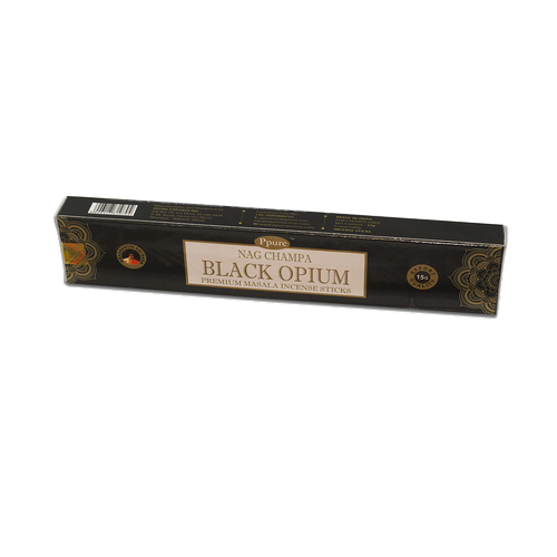 Благовония Ppure Nag Champa Black Opium (Змеиная Чампа Черный Опиум) 15г, 12 палочек
